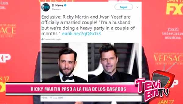Internacional: Ricky Martin pasó a la fila de los casados - Noticias ...