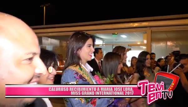 Nacional: Así fue la llegada de María José Lora, Miss Grand ...